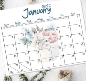 Free 2022 Printable Calendar in Watercolor