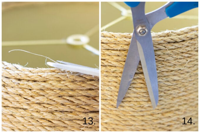 Easy DIY Woven Lamp Shade with Jute Cord