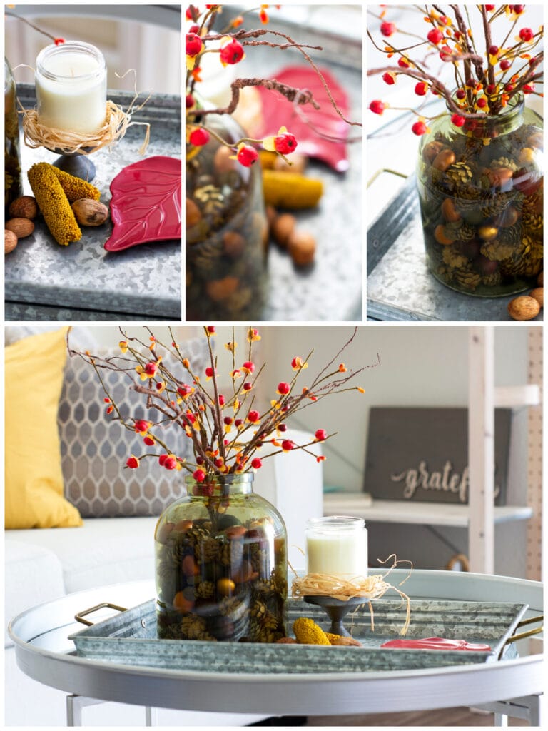 Early Fall Vignette for a Small Coffee Table